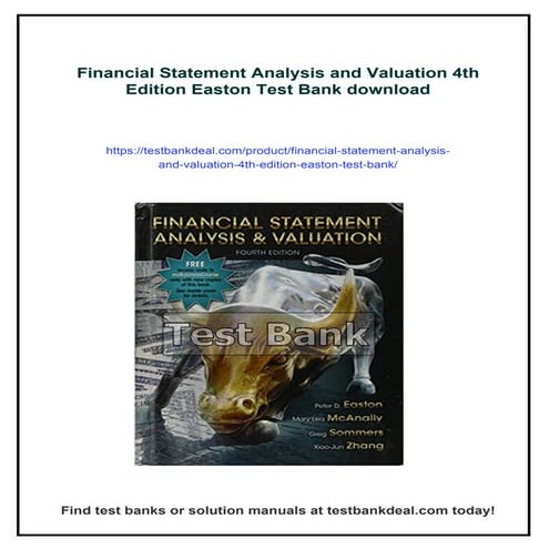 Financial Statement Analysis and Valuation 4th Edition Easton Test Bank ...