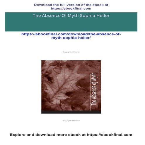 Instant Download The Absence Of Myth Sophia Heller PDF All Chapters | PDF