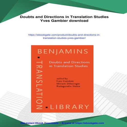 Doubts and Directions in Translation Studies Yves Gambier | PDF