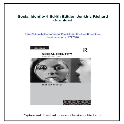 Social Identity 4 Ed4th Edition Jenkins Richard | PDF