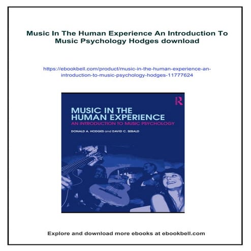 Music In The Human Experience An Introduction To Music Psychology ...