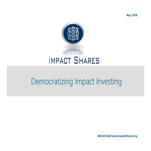 Impact Shares Non-Profit Introductory book | PPT