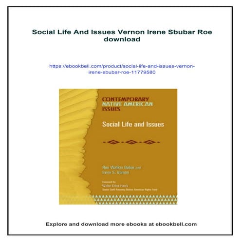 Social Life And Issues Vernon Irene Sbubar Roe | PDF