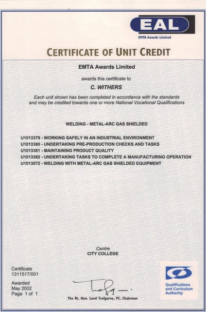 IIW Certificate | PDF