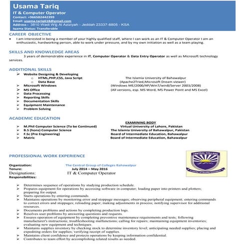 IT & Computer Operator | PDF | Computing | Technology & Computing