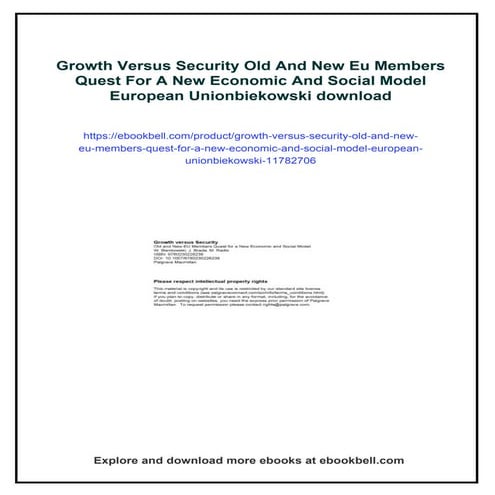 Growth Versus Security Old And New Eu Members Quest For A New Economic ...