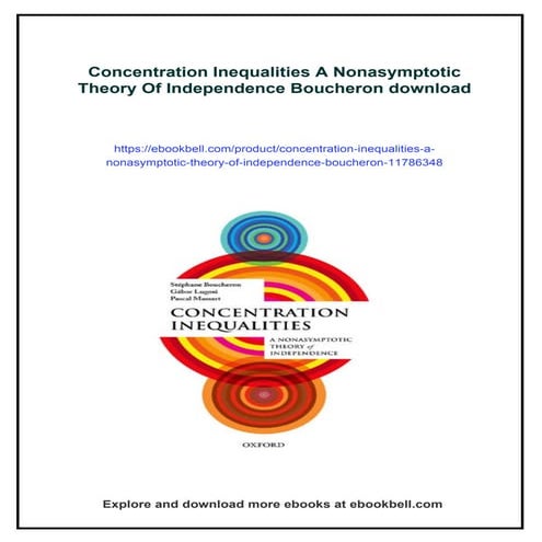 Concentration Inequalities A Nonasymptotic Theory Of Independence ...