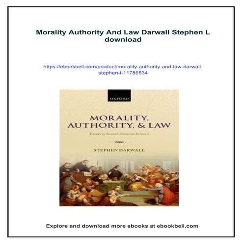 Morality Authority And Law Darwall Stephen L | PDF