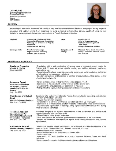 Stephane Dupont CV Business | DOC