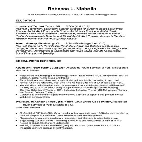 Rebecca Nicholls resume 2016 | DOC