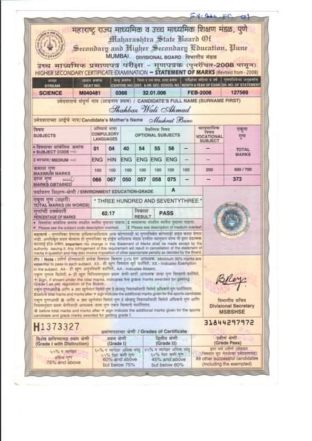 SSC_Passing_Certificate | PDF