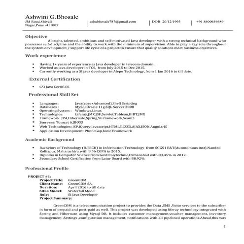 Ashwini Bhosale_CV1 | PDF