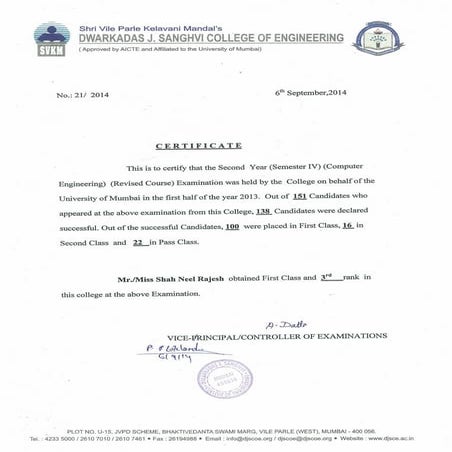 Rank Certificate 1 | PDF