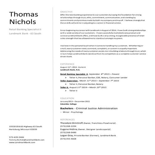 Thomas Nichols - Resume | PDF