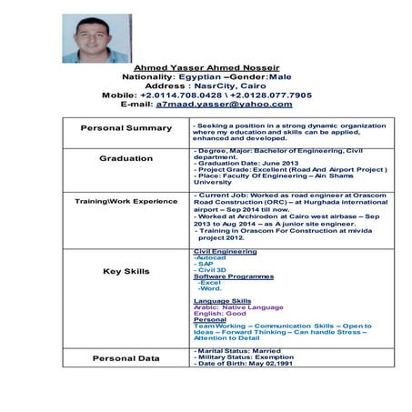 Cv English | DOCX | Civil Engineering Industry | Industries