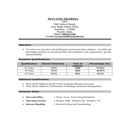 mayank Resume 1 | DOC