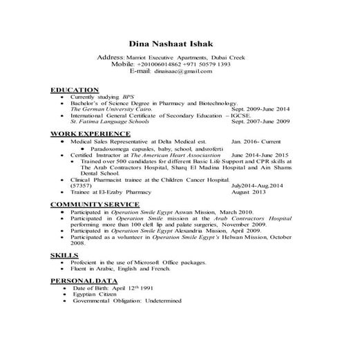 dina cv no pic | DOCX