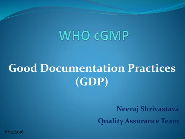 Good Documentation Practices | PPTX