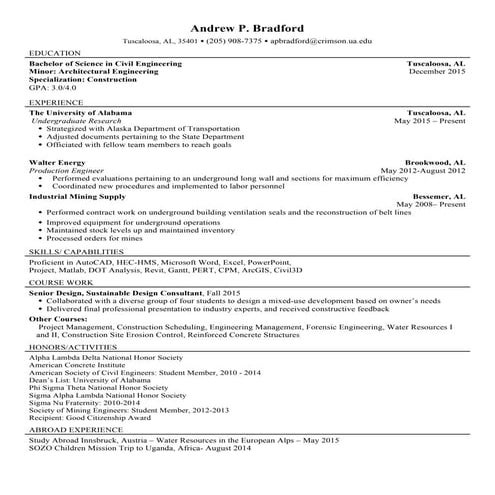 Andrew Bradford Resume | PDF