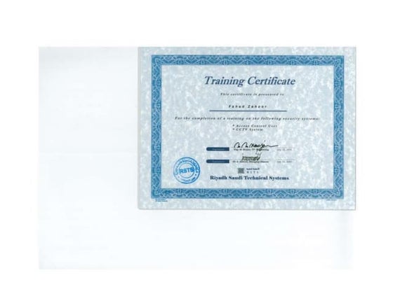 Securitas Training Certificate Fahad Zahoor | DOCX