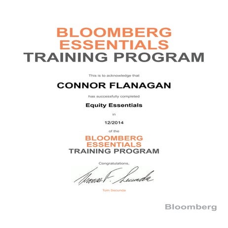 Bloomberg Certification | PDF
