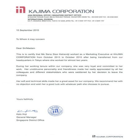 Reference Letter KOA Sana | PDF