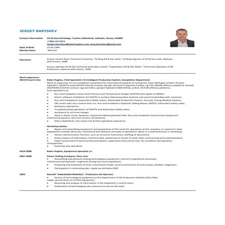 CV BARYSHEV SERGEY | PDF