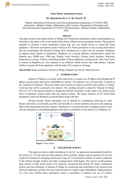 IRJET- IoT based Home Automation and Smart Security System | PDF