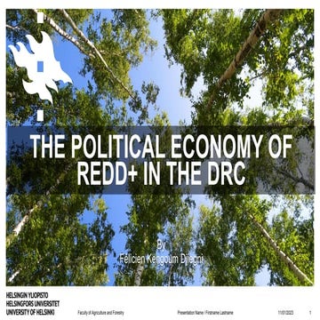 The political economy of REDD+ in the DRC | PPT