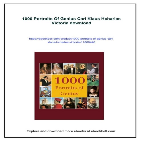1000 Portraits Of Genius Carl Klaus Hcharles Victoria | PDF