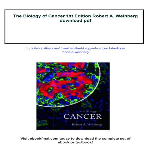 The Biology of Cancer 1st Edition Robert A. Weinberg | PDF