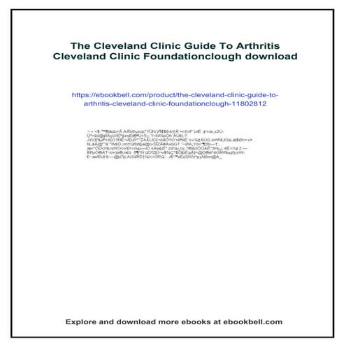 The Cleveland Clinic Guide To Arthritis Cleveland Clinic ...