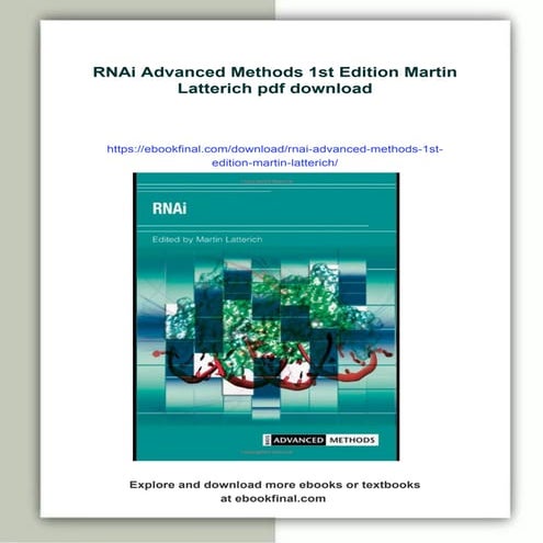 RNAi Advanced Methods 1st Edition Martin Latterich | PDF