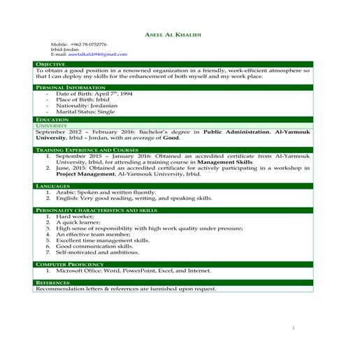 CV-Aseel Alkhalidi | DOC