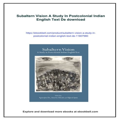 Subaltern Vision A Study In Postcolonial Indian English Text De | PDF