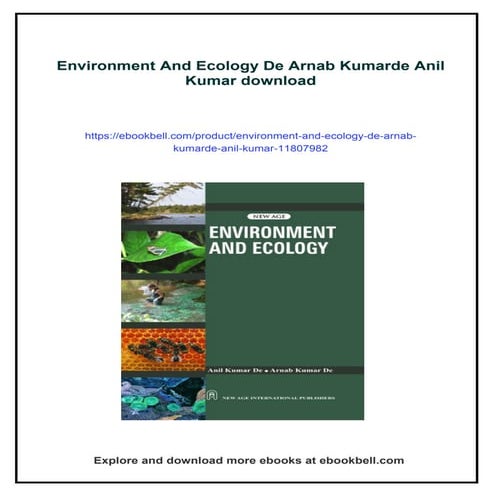 Environment And Ecology De Arnab Kumarde Anil Kumar | PDF