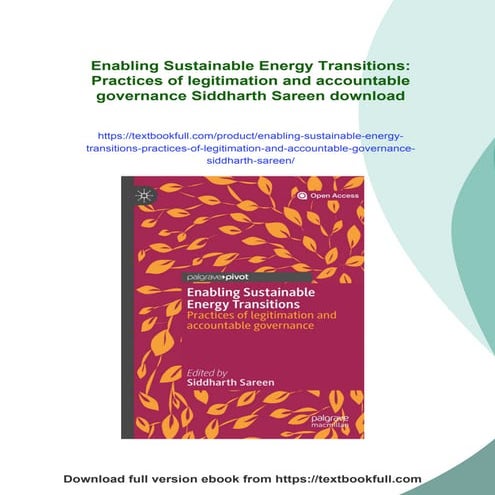 Enabling Sustainable Energy Transitions: Practices of legitimation and ...