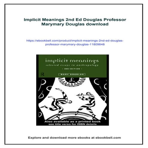 Implicit Meanings 2nd Ed Douglas Professor Marymary Douglas | PDF