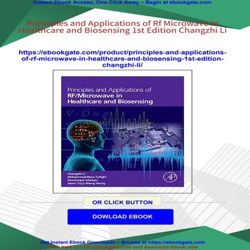Principles and Applications of Rf Microwave in Healthcare and Biosensing 1st Edition Changzhi Li ...