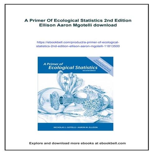 A Primer Of Ecological Statistics 2nd Edition Ellison Aaron Mgotelli | PDF