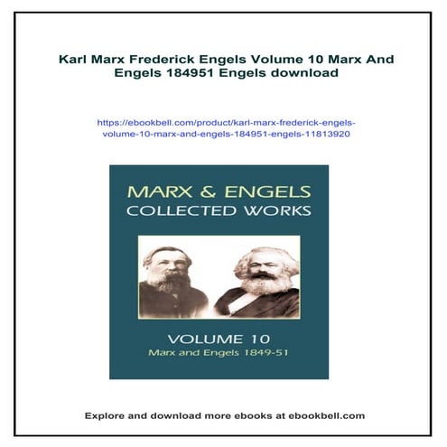 Karl Marx Frederick Engels Volume 10 Marx And Engels 184951 Engels | PDF
