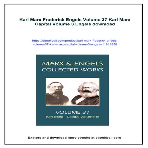 Karl Marx Frederick Engels Volume 37 Karl Marx Capital Volume 3 Engels ...