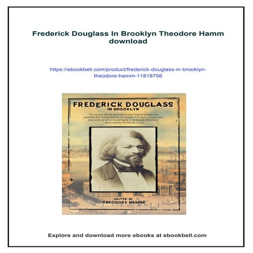 Frederick Douglass In Brooklyn Theodore Hamm | PDF