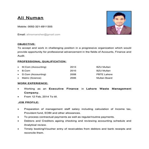 Ali Numan CV... | DOC