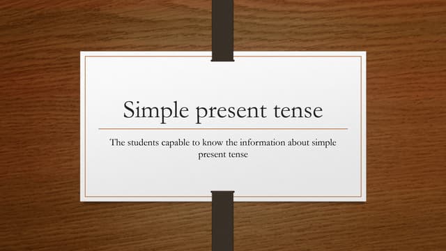 Simple present and simple past tense | PPTX