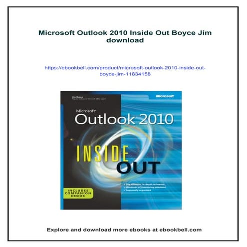 Microsoft Outlook 2010 Inside Out Boyce Jim | PDF