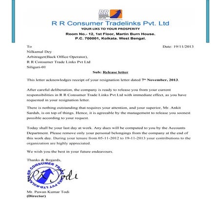 Release Letter of RR | PDF