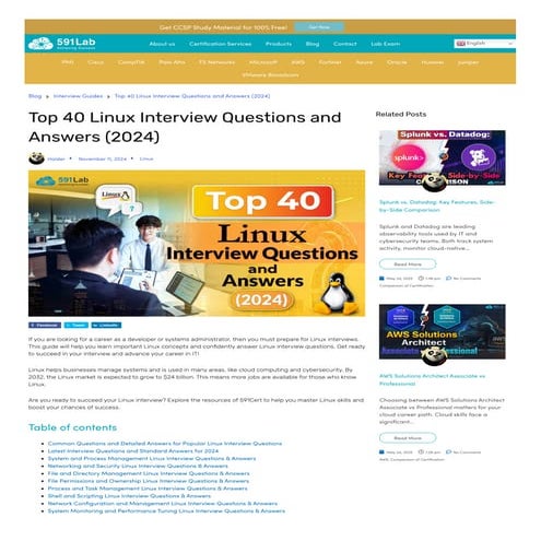 Top 40 Linux Interview Questions and Answers (2024) – My 591Lab Review ...