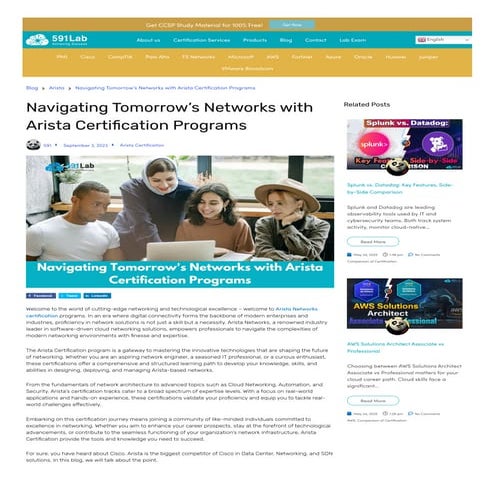Navigating Tomorrow’s Networks with Arista Certification Programs – My ...