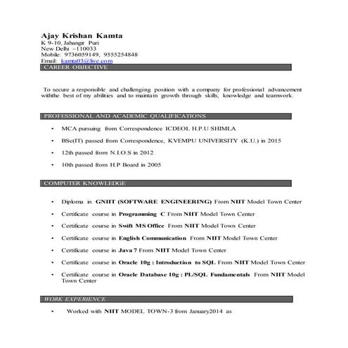 AJAY RESUME (1) (1) | PDF